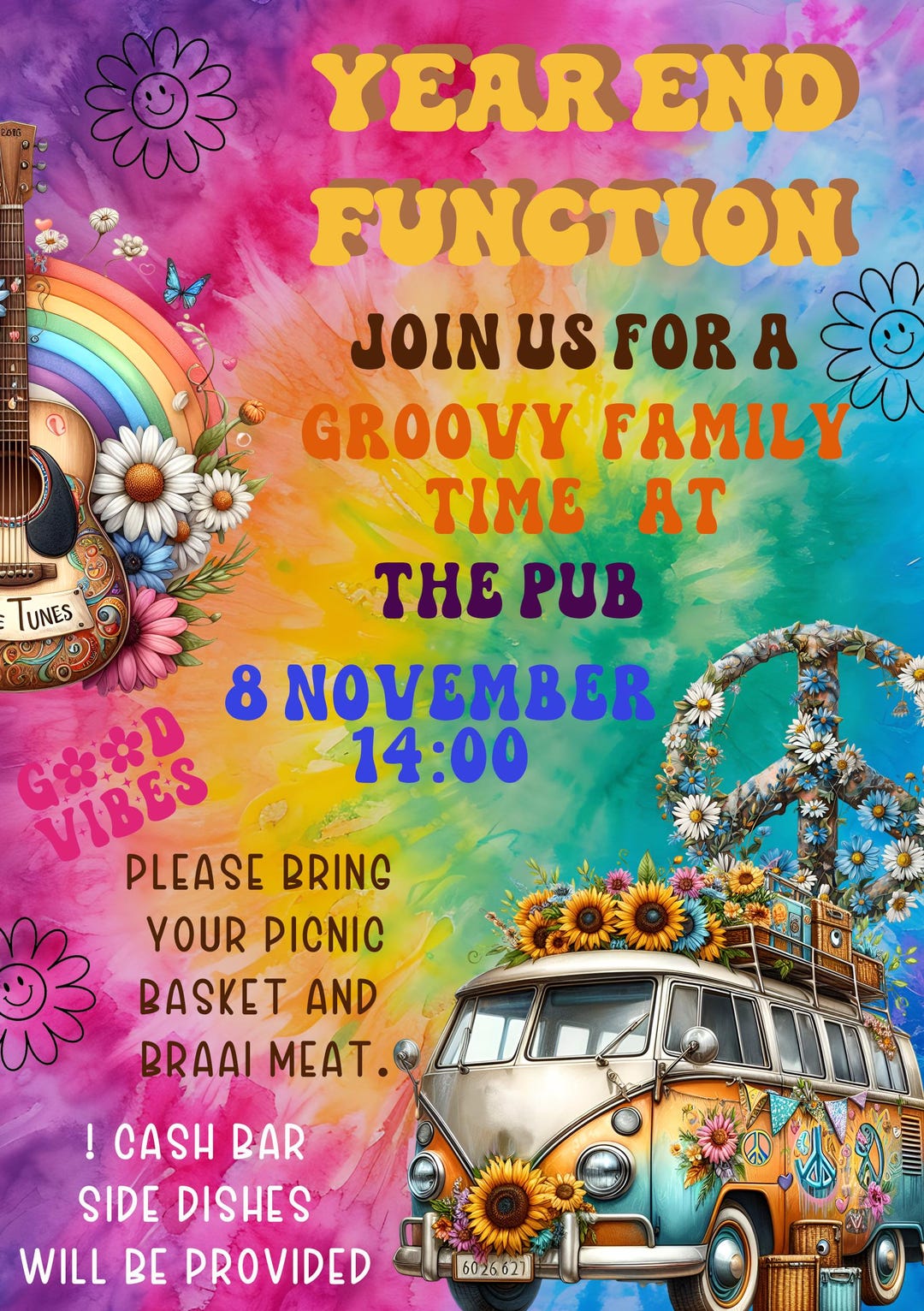 60's Hippie Party Invitation - Etsy