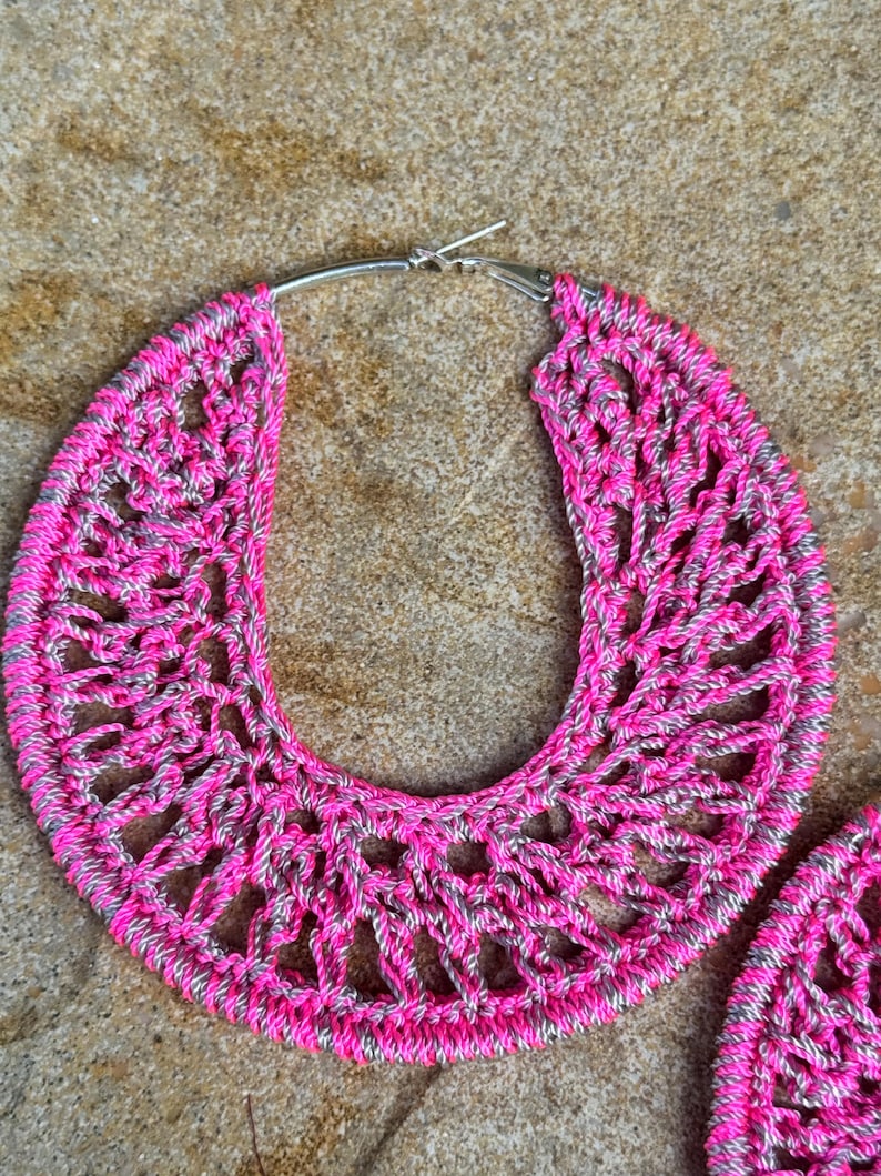Crochet Hoop Earring Pattern - Etsy