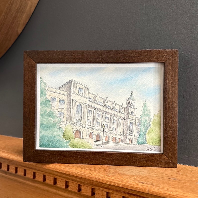 UC Berkeley Wheeler Hall - Watercolor Painting - 5x7 Print - Etsy