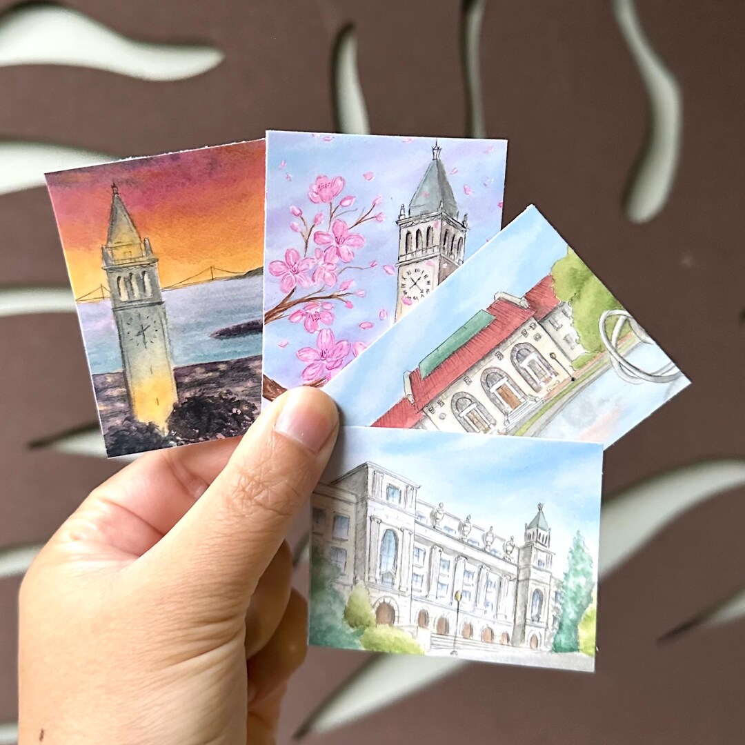 Berkeley Sticker Set - Watercolor Paintings - Waterproof Glossy ...