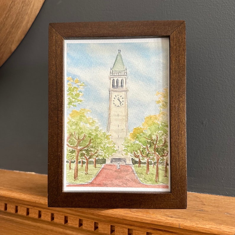 Berkeley Campanile Esplanade Watercolor Painting Giclee Print 5x7 - Etsy