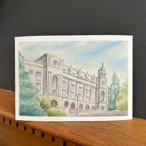UC Berkeley Wheeler Hall - Watercolor Painting - 5x7 Print - Etsy