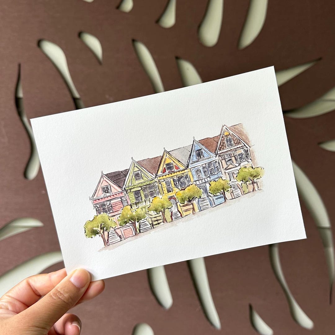 Painted Ladies Print - Watercolor Painting - San Francisco - Etsy