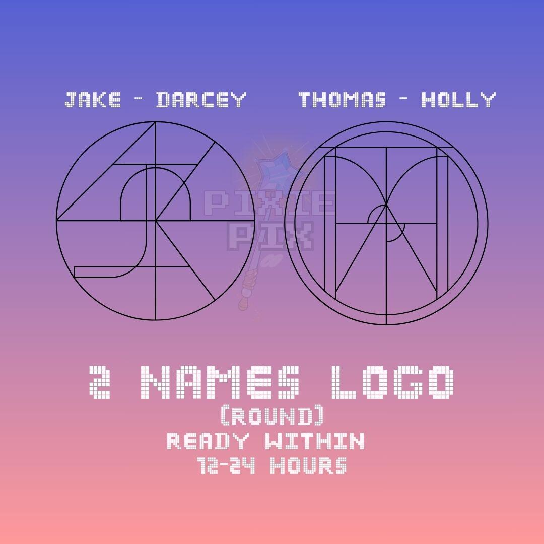 Personalized 2 Names Logo, Round Business Logo Design, Monogram ...