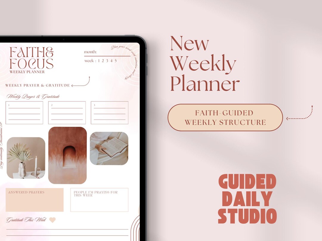 Faith & Focus Weekly Planner | Printable Weekly Planner | Faith Guided ...