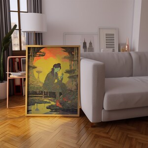 Woman Alien Art, Alien Poster, Surrealist Art Prin, Green Alien, Cool ...