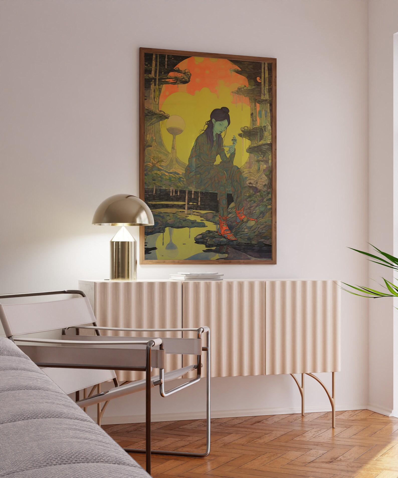 Woman Alien Art, Alien Poster, Surrealist Art Prin, Green Alien, Cool ...