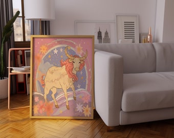 Zodiac Poster, Gift for Taurus, Taurus Poster, Taurus Decor, Zodiac ...
