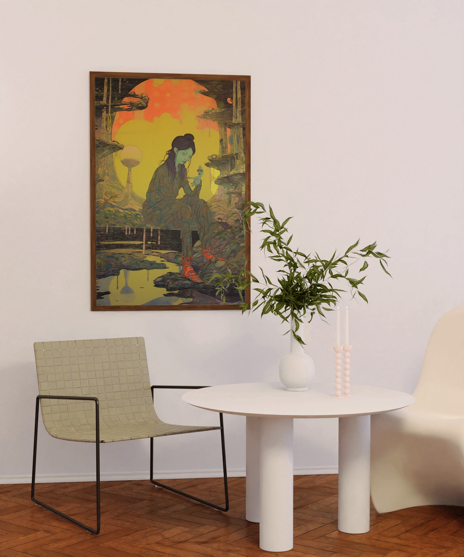 Woman Alien Art, Alien Poster, Surrealist Art Prin, Green Alien, Cool ...
