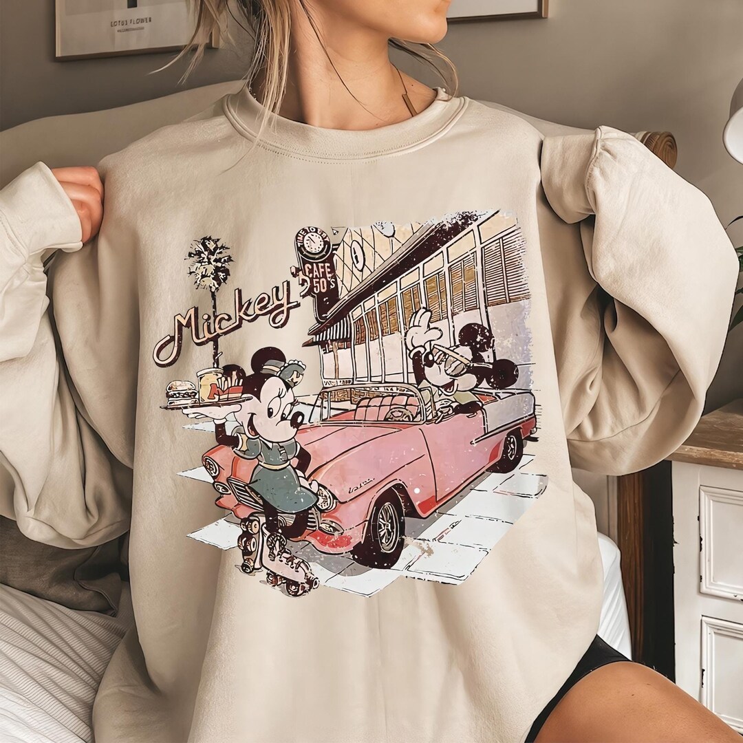Disney Vintage Mickey Cafe 50s Retro Mickey Mouse & Minnie Png, Magic ...
