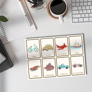 Transportation Poster: Vehicle Flashcards & Coloring Pages (digital ...