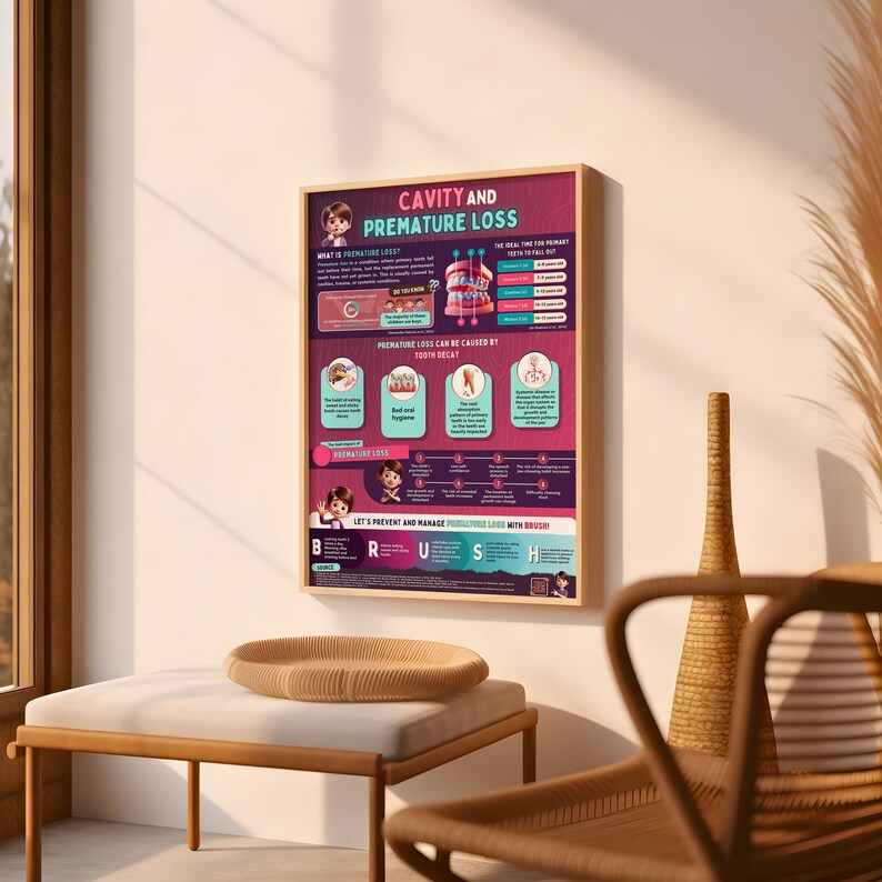 Dental Clinic Educational Poster, Infographic Wall Art (printable ...