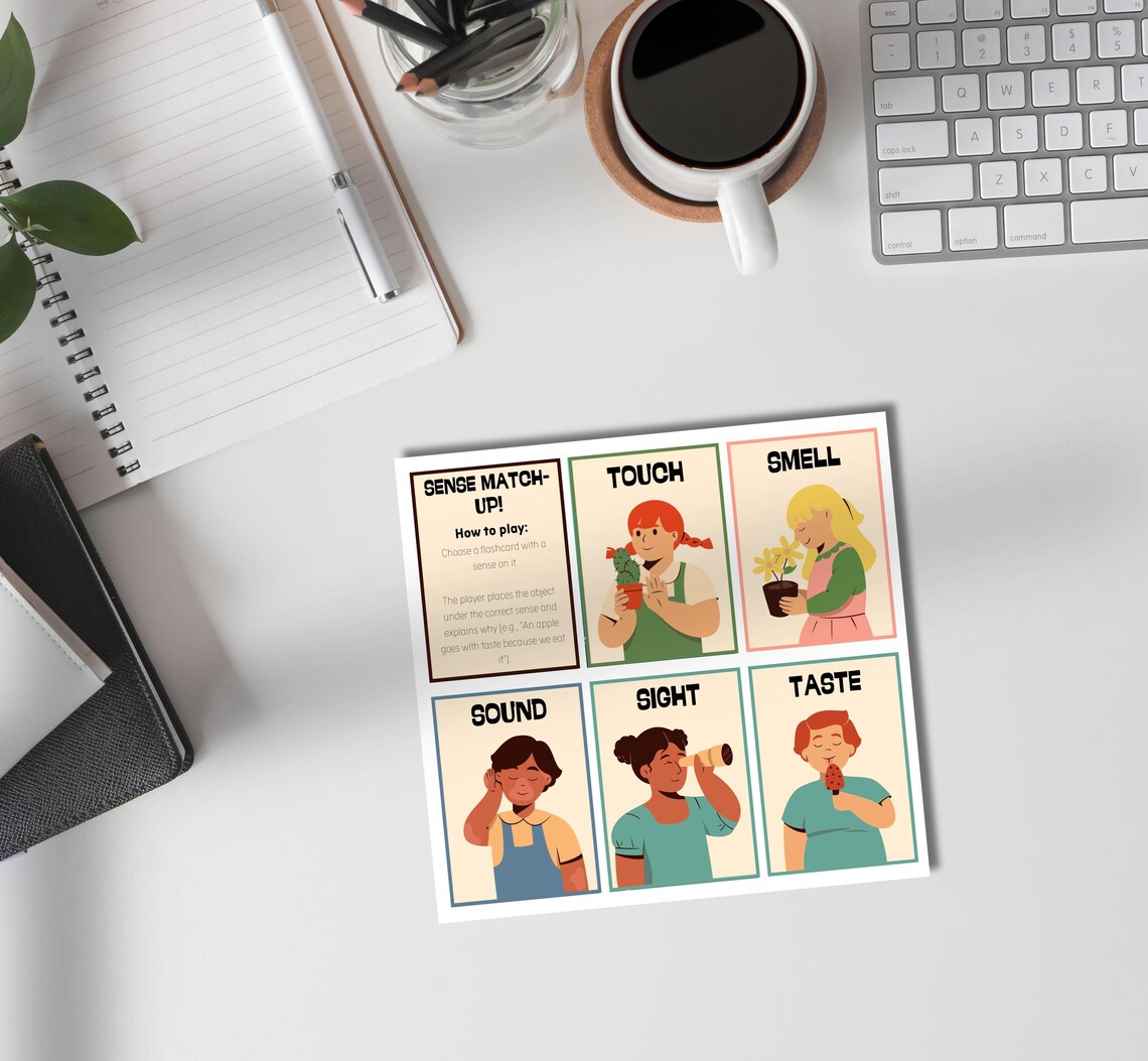 The 5 Senses Print - Worksheet for Kids, 5 Senses Flashcards, Toddlers ...