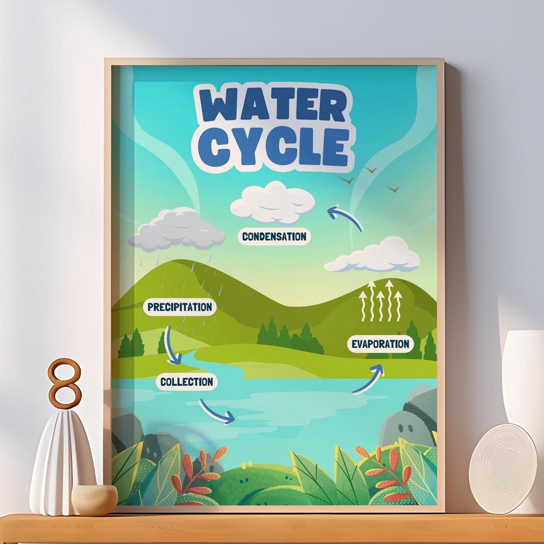 Water Cycle Science Print: Earth Science Classroom Poster (digital ...