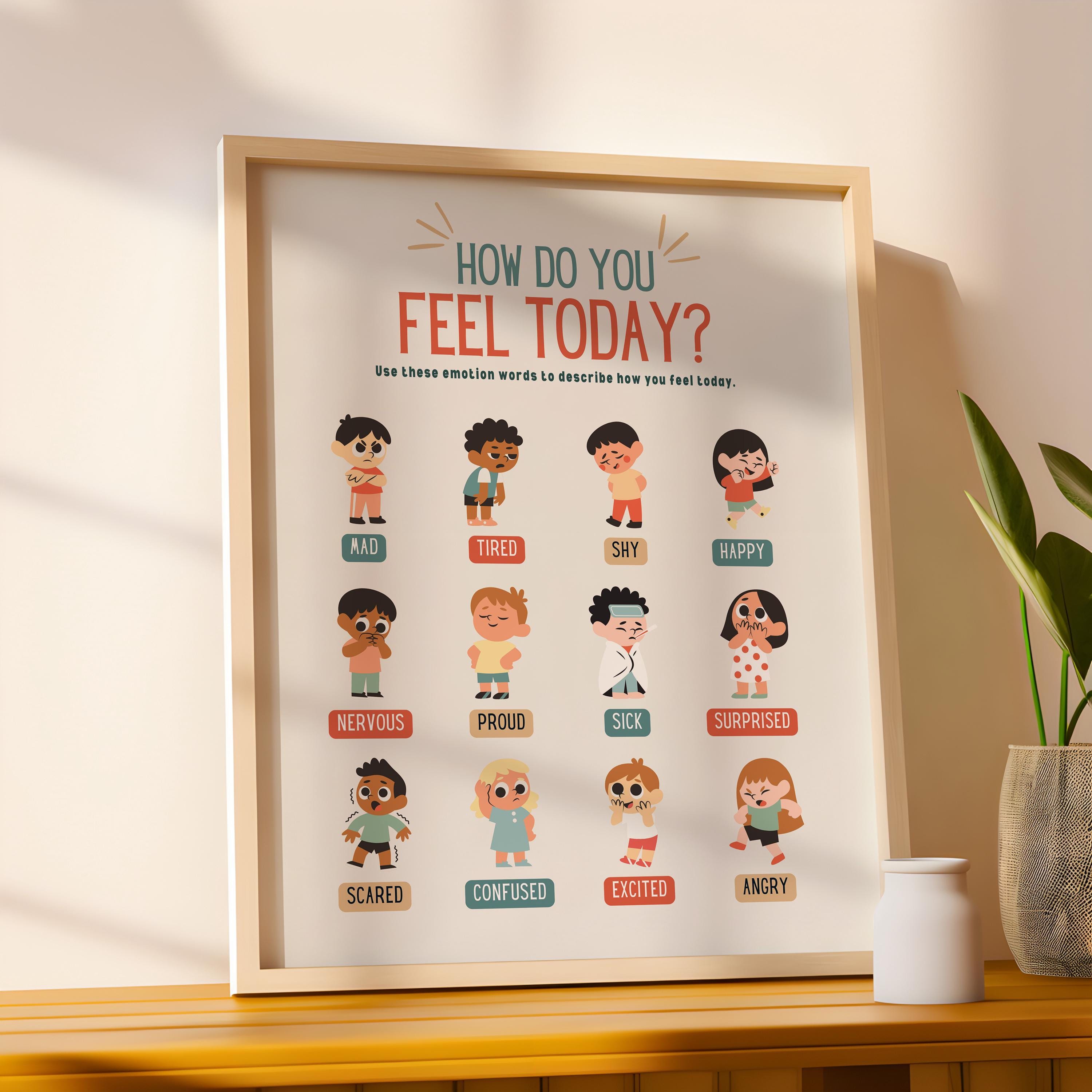 Feelings and Emotions Poster: Kids Social Emotional Learning (digital ...