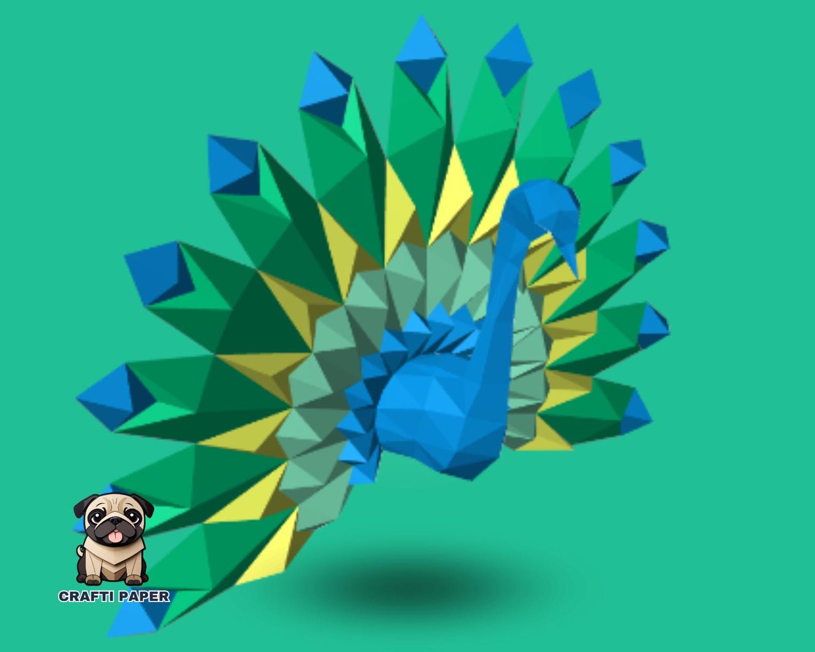 Peacock Papercraft Template: DIY Low Poly 3D Origami (PDF Template) - Etsy