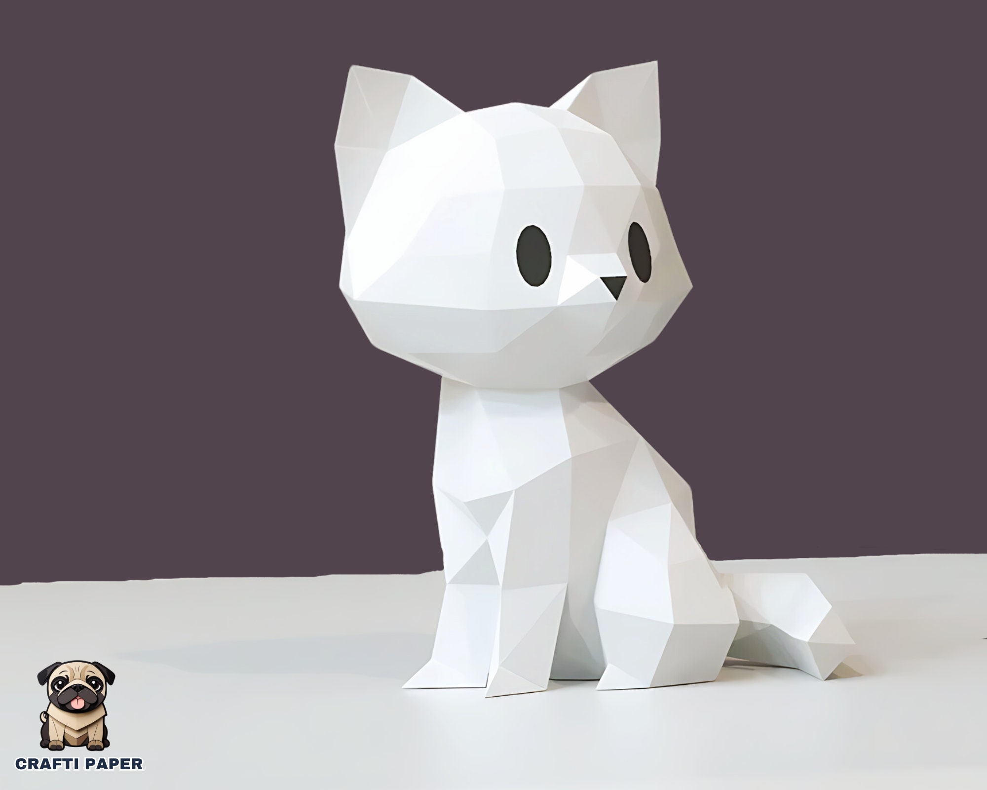 Kitten Papercraft Template, PDF, 3D Paper Model Cat, Home Decor, DIY ...