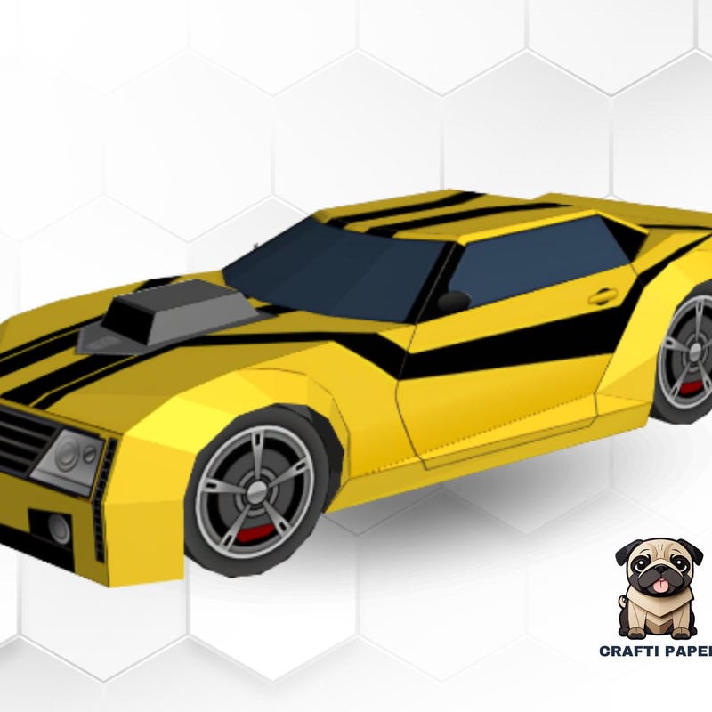 Car Papercraft Template Pdf - Etsy