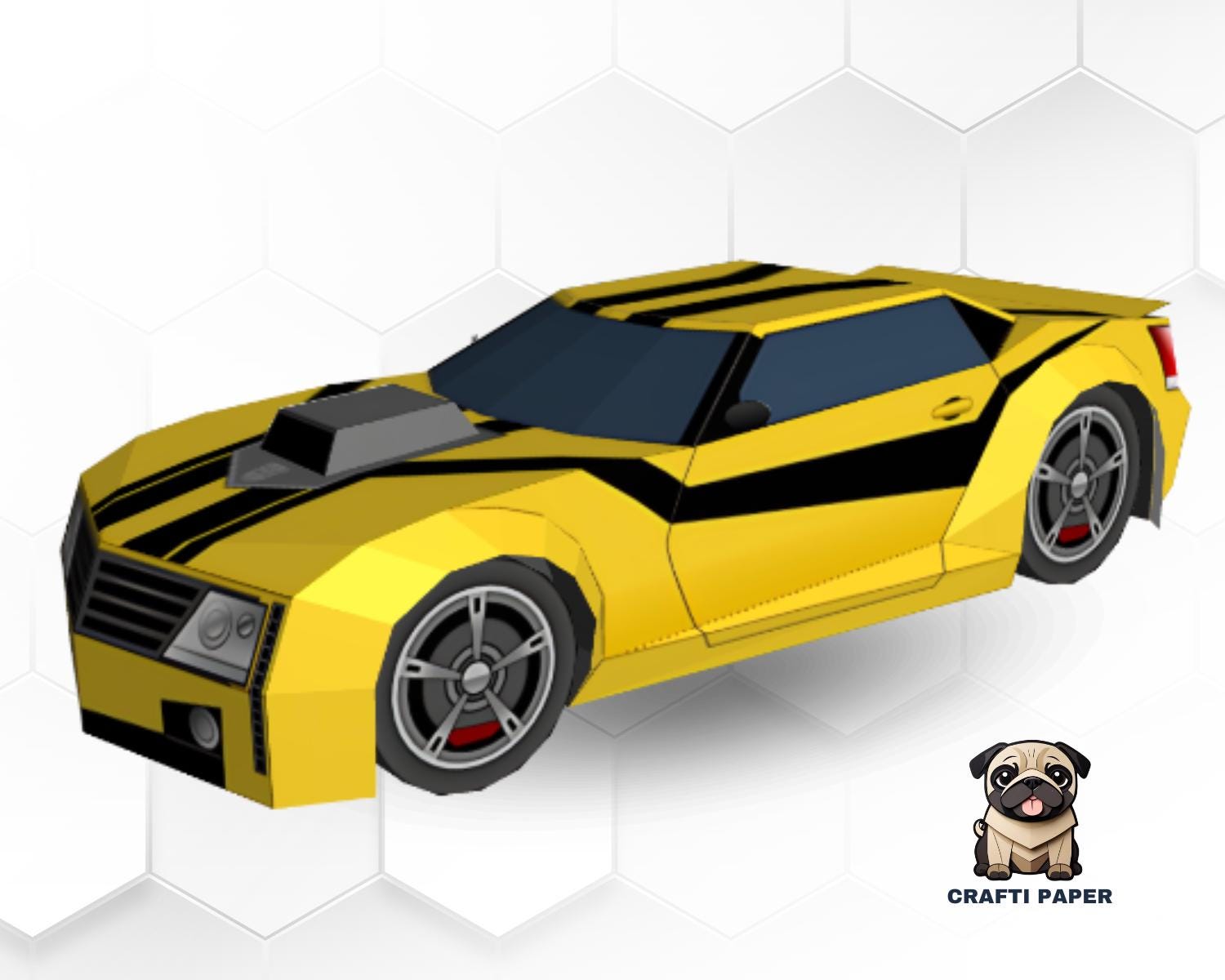 Papercraft Chevrolet Camaro Template, PDF, 3D Paper Model, Home Decor ...