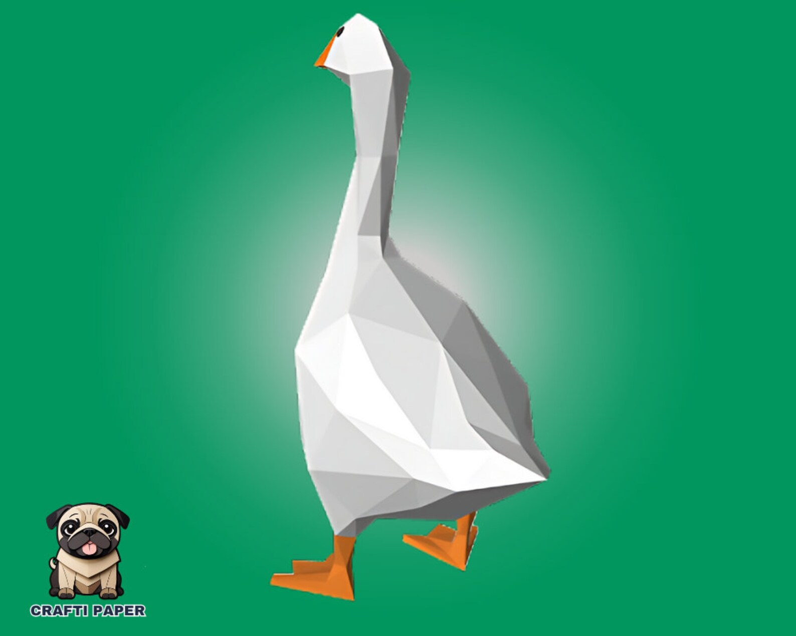 Goose Papercraft Template: DIY 3D Low Poly Bird Model (PDF, DXF) - Etsy