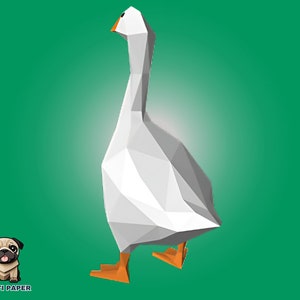 Goose Papercraft Template: DIY 3D Low Poly Bird Model (PDF, DXF) - Etsy