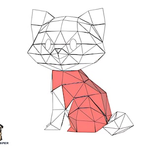 Kitten Papercraft Template, PDF, 3D Paper Model Cat, Home Decor, DIY ...