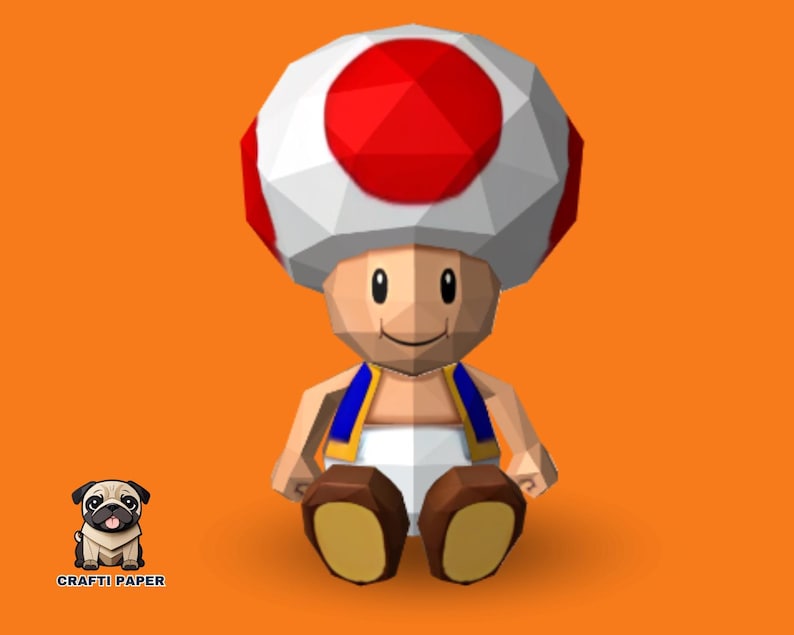 Papercraft Toad Template, 3D Home Decor, Gift, Low Poly 3D, PDF ...
