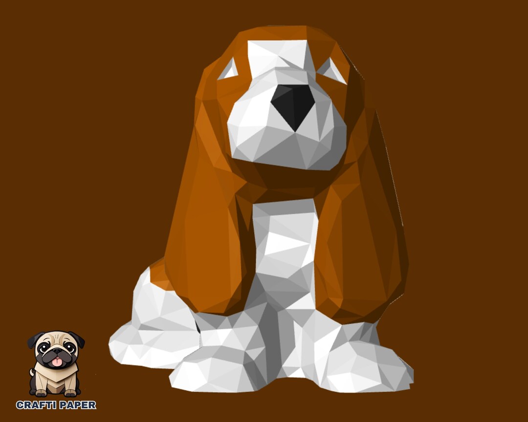 Dog Papercraft Template, Diy Animal Papercraft, 3d Dog Template, DXF ...