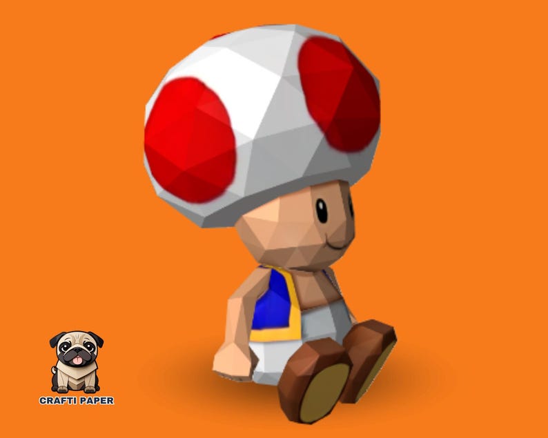 Papercraft Toad Template, 3D Home Decor, Gift, Low Poly 3D, PDF ...
