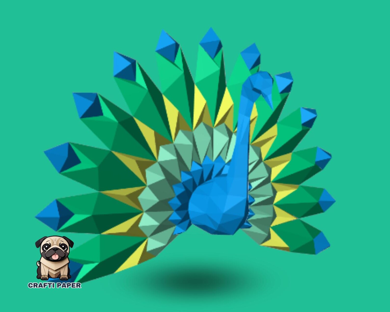 Peacock Papercraft Template: DIY Low Poly 3D Origami (PDF Template) - Etsy