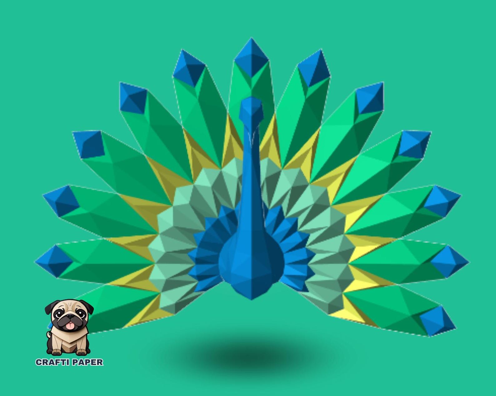 Peacock Papercraft Template: DIY Low Poly 3D Origami (PDF Template) - Etsy