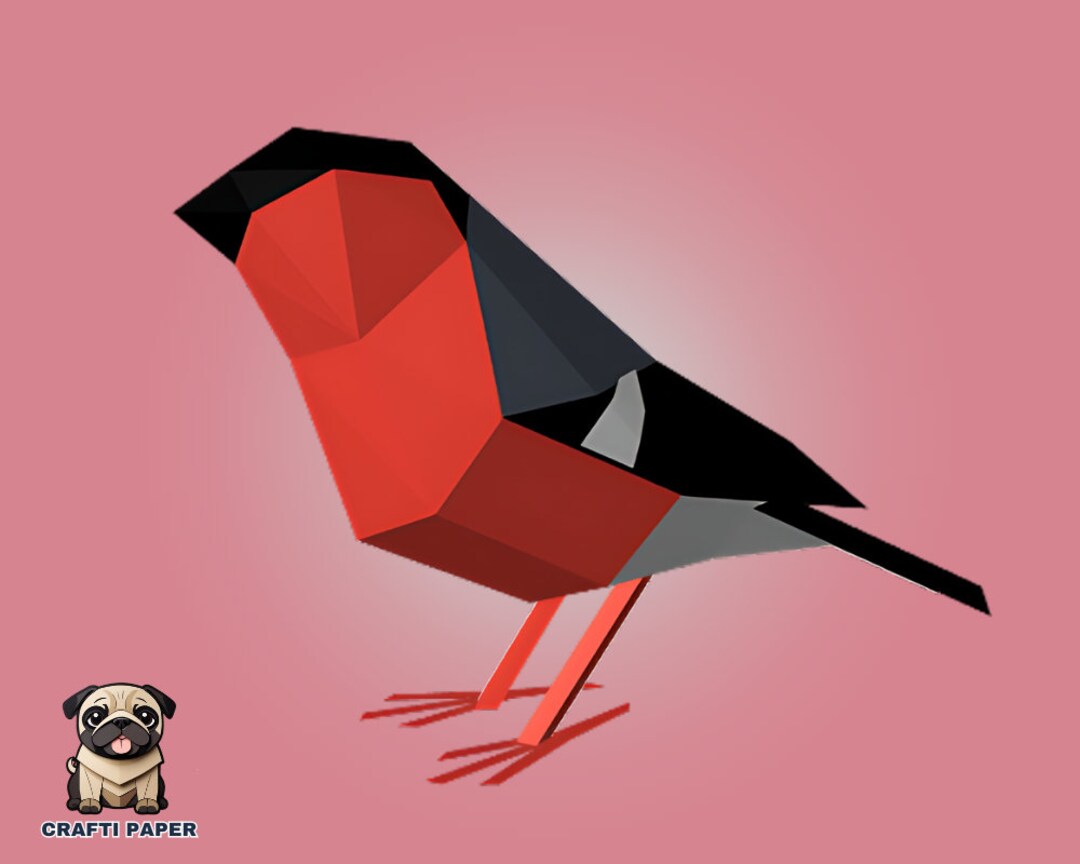 Papercraft Birds Low Poly, Paper Model, Paper Craft DXF PDF Template ...