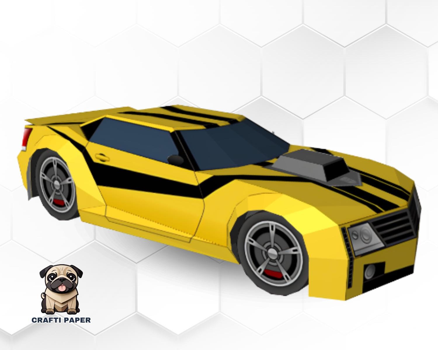 Papercraft Chevrolet Camaro Template, PDF, 3D Paper Model, Home Decor ...