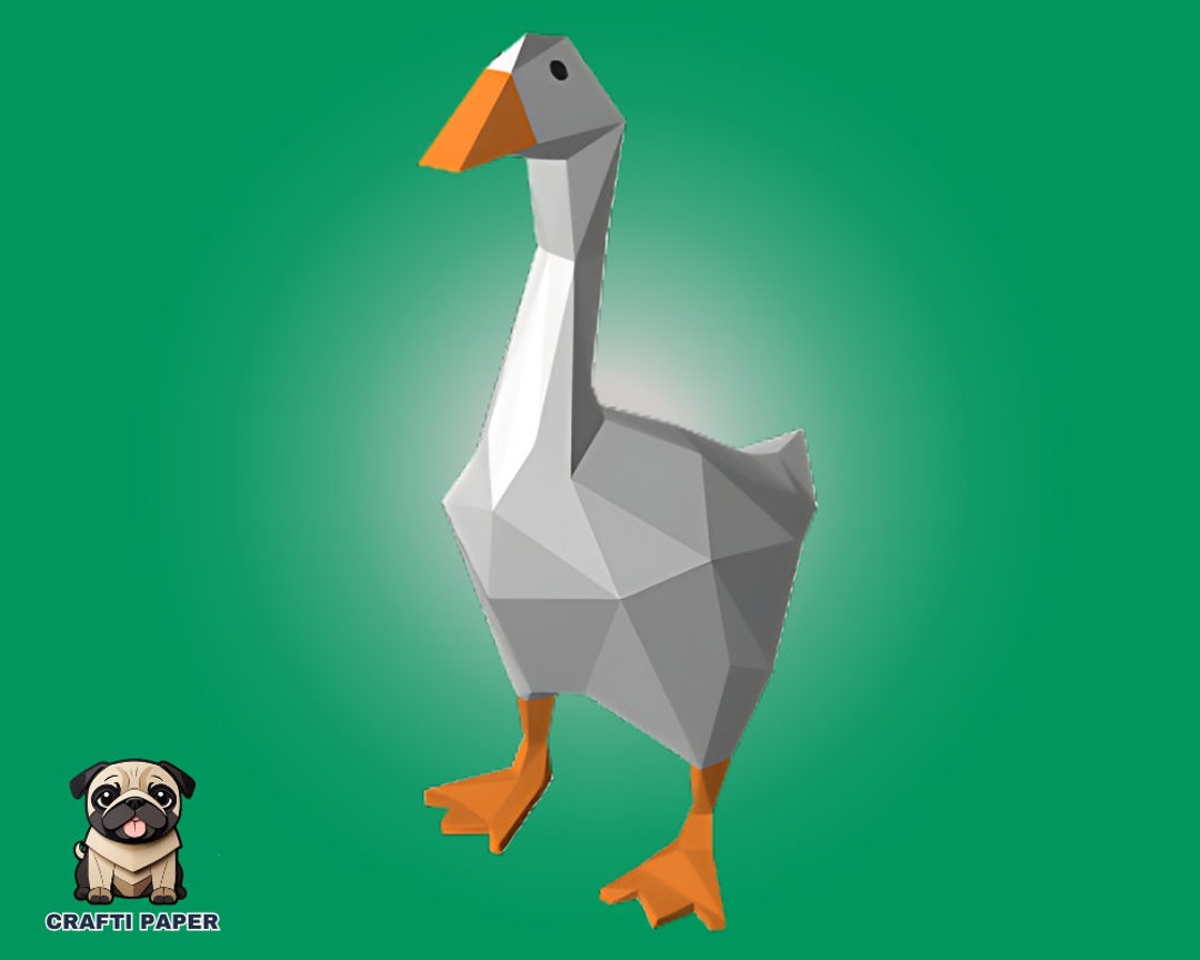 Goose Papercraft Template: DIY 3D Low Poly Bird Model (PDF, DXF) - Etsy