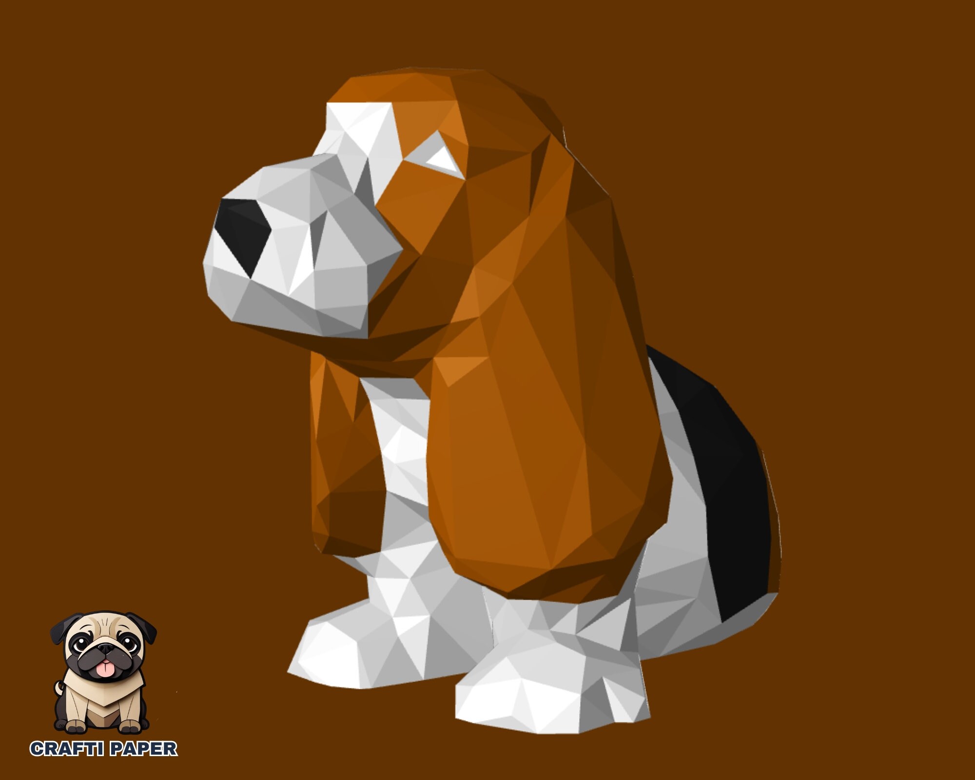 Dog Papercraft Template / Diy Animal Papercraft / 3d Template / DXF SVG ...