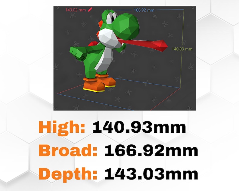 Papercraft Yoshi Template - Fun Paper Model for Mario Fans, Low Poly 3D ...