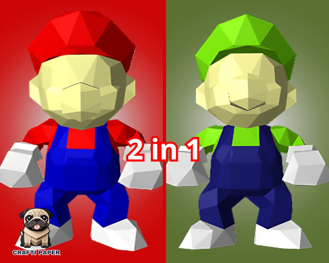 Mario Papercraft Template, Pack 2 in 1, Diy Super Hero Papercraft, 3d ...