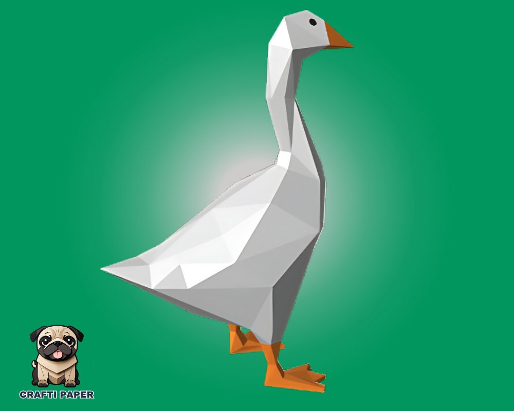 Goose Papercraft Template / Diy Animal Papercraft / 3d Template / DXF ...