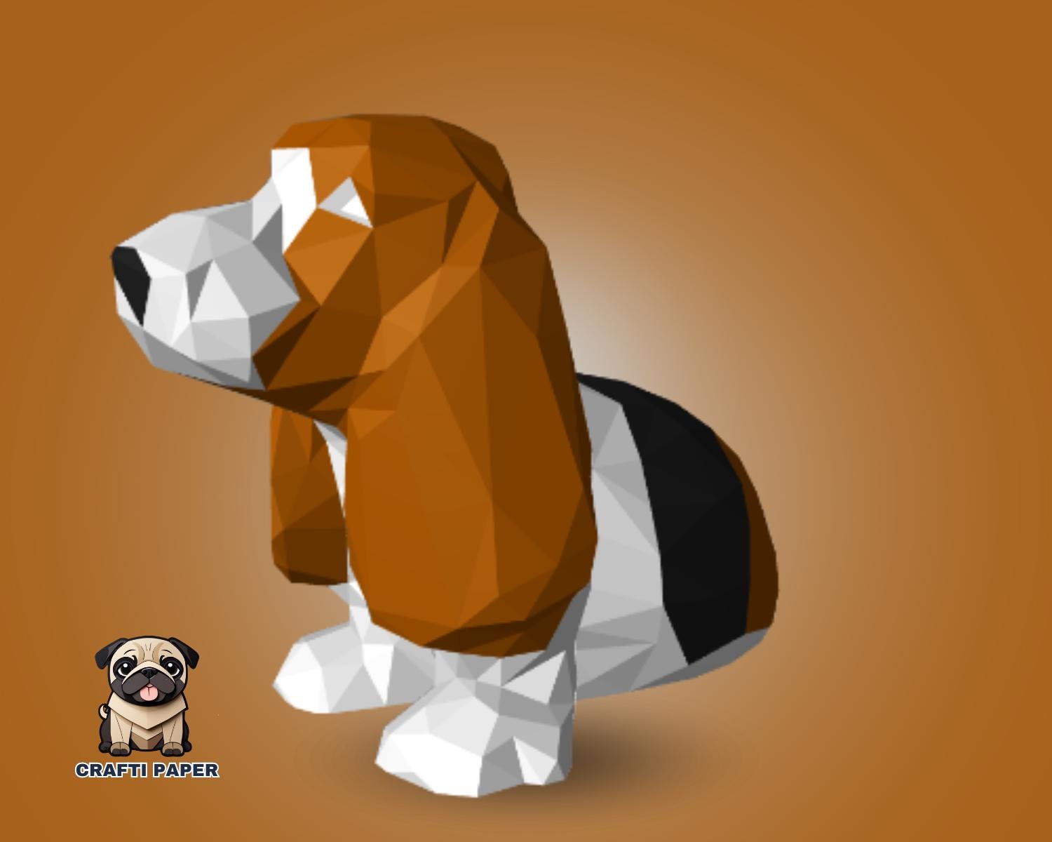 Dog Papercraft Template, Diy Animal Papercraft, 3d Dog Template,pdf ...