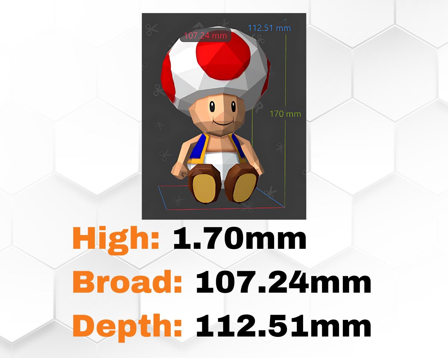 Papercraft Toad Template, 3D Home Decor, Gift, Low Poly 3D, PDF ...