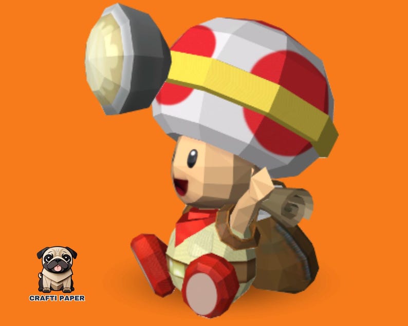 Papercraft Toad Template 3D Paper Model, Home Decor, DIY Craft ...