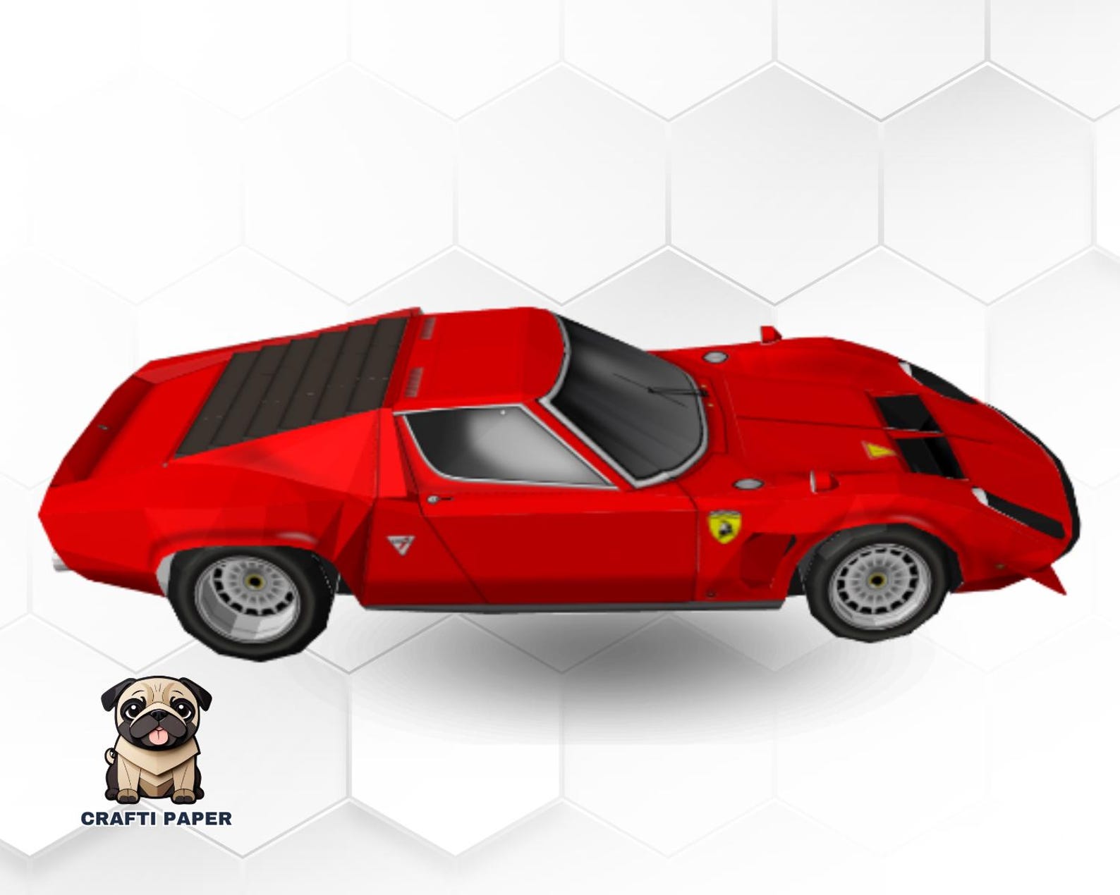 Papercraft Lamborghini Template: 3D Low Poly Car Model (PDF) - Etsy