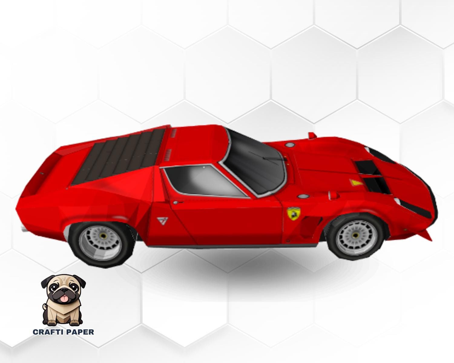 Papercraft Lamborghini Template: 3D Low Poly Car Model (PDF) - Etsy