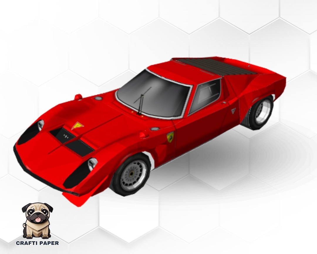 Papercraft Lamborghini Template: 3D Low Poly Car Model (PDF) - Etsy