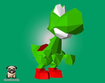 Yoshi Island, DIY, Papercraft, PDF, Svg, Dxf, Low Poly, 3D Model, Craft ...