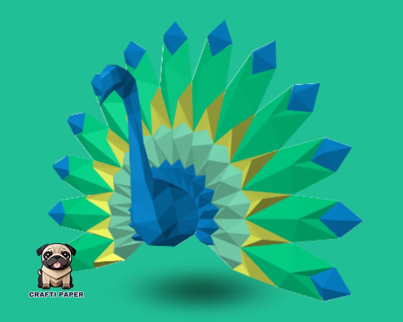 Peacock Papercraft Template: DIY Low Poly 3D Origami (PDF Template) - Etsy