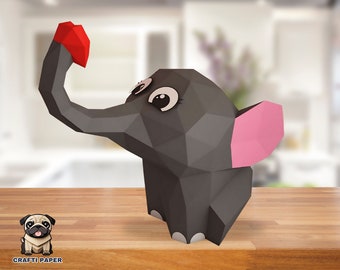 Baby Elephant Model, Create Your Own 3D Papercraft Elephant, Origami ...