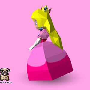 Princess Peach Papercraft Template: Low Poly 3D Model (PDF) - Etsy
