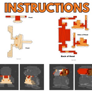 DIY Papercraft Mario Template: Retro Pixel Art (PDF) - Etsy
