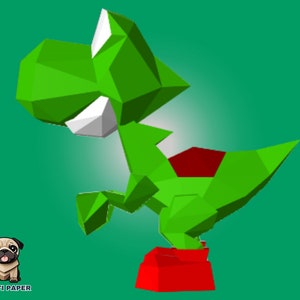 DIY Yoshi Papercraft Template - Fun Paper Model for Mario Fans, Low ...